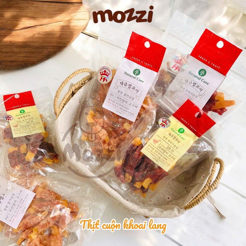 Snack cho chó Natural Core Thịt cuộn Khoai lang | Shopee Việt Nam