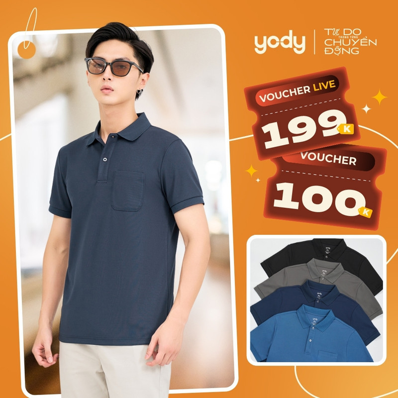 Áo polo nam chất liệu poly cafe mềm mại khử mùi thấm hút mồ hôi thương ...