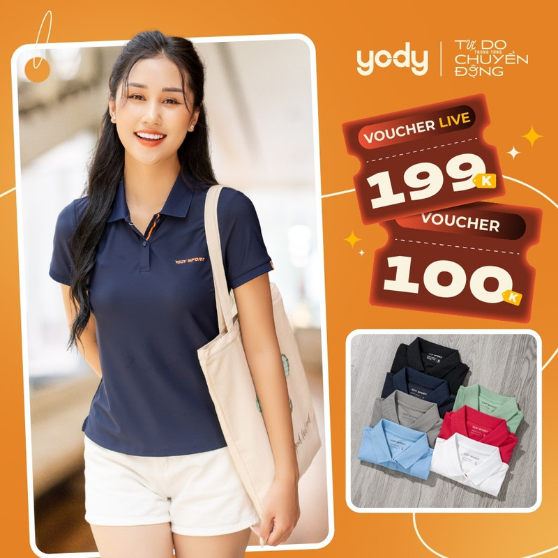 [SALE 50%] Áo polo nữ thể thao YODY nữ Airycool phối nẹp mát mẻ trẻ ...