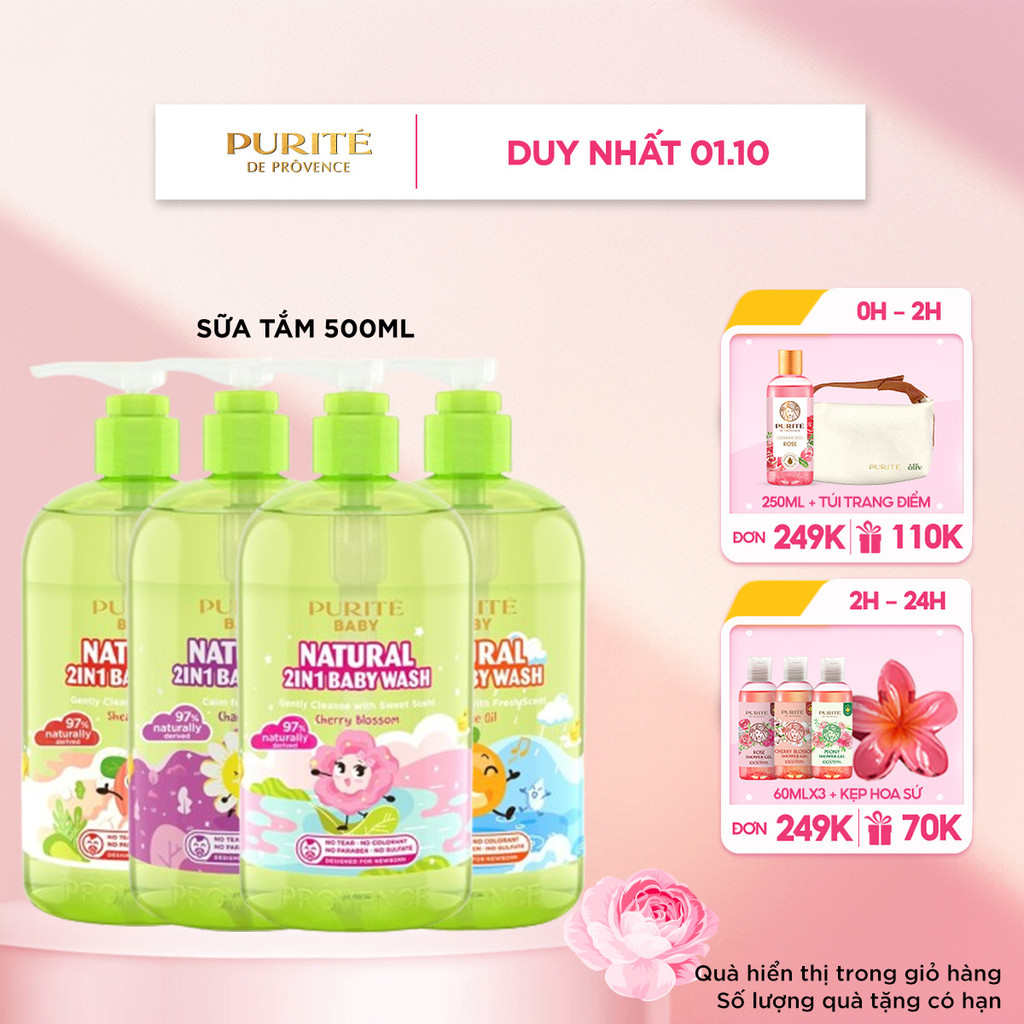 Sữa Tắm Gội Purité Baby Natural 2in1 500ml | Shopee Việt Nam