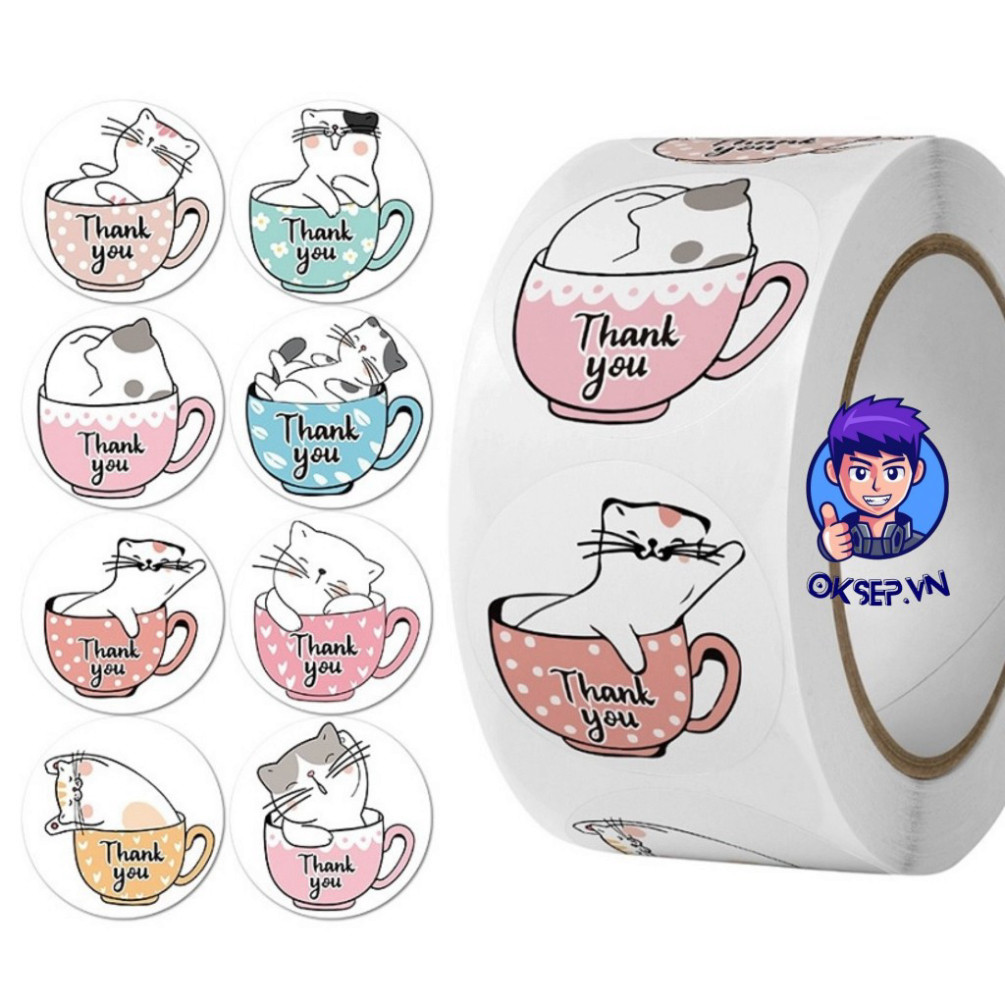 Cuộn 500 Sticker Hình Dán Hoạt Hình Ngộ Nghĩnh Mẫu Vuông – Tem Dán ...