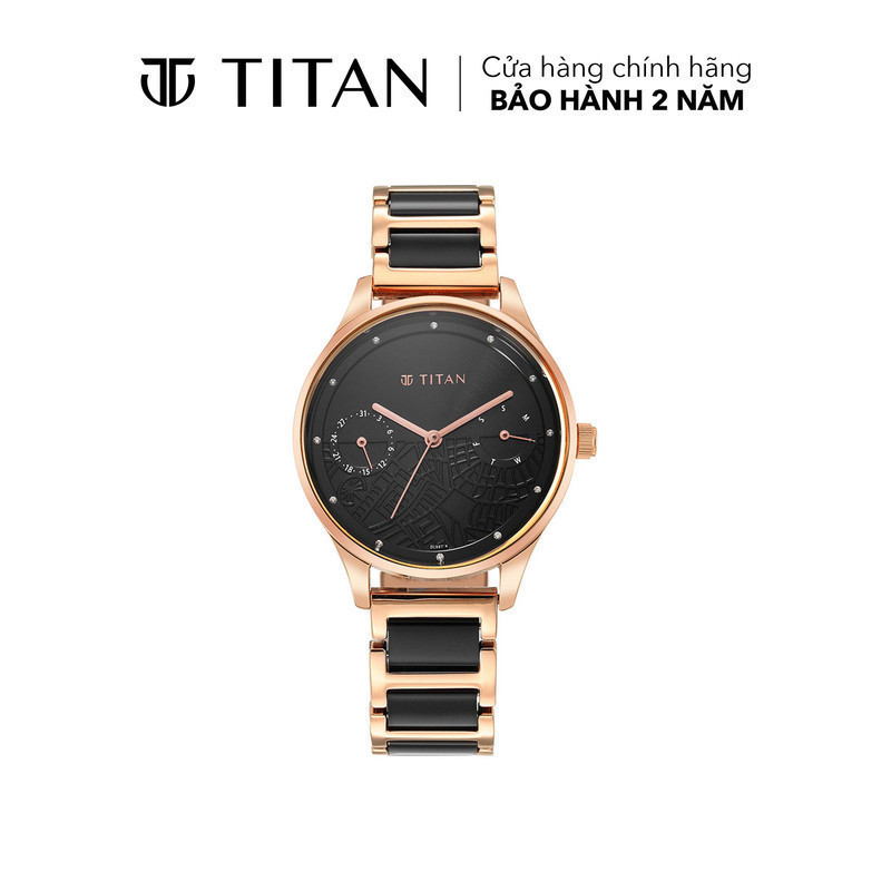Đồng hồ Nữ TITAN dây kim loại & axetat Purple Acetate màu Đen 35 mm ...