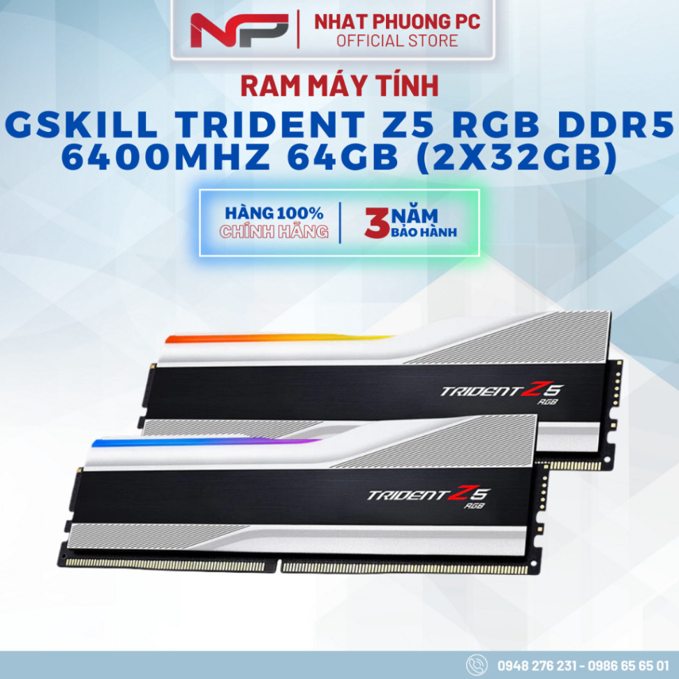 [ DDR5 ] RAM GSKILL TRIDENT Z5 RGB DDR5 6400MHZ 64GB (2X32GB) F5 ...