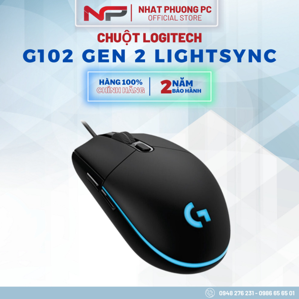 Chuột Gaming Logitech G102 Gen 2 Lightsync - Bảo hành chính hãng 24 tháng | Shopee Việt Nam