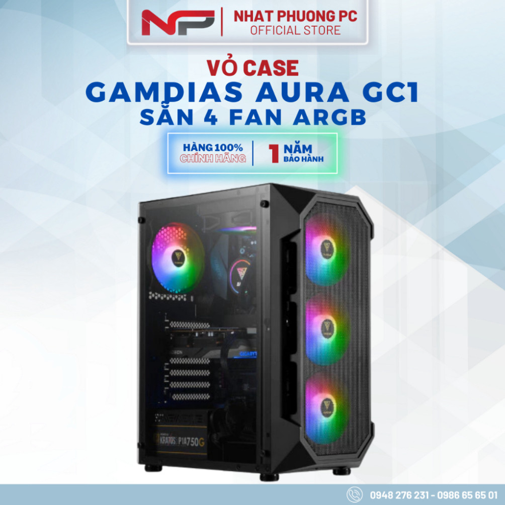 Vỏ Case Gamdias Aura GC1 - Sẵn 4 Fan ARGB - Hàng Chính Hãng | Shopee Việt Nam