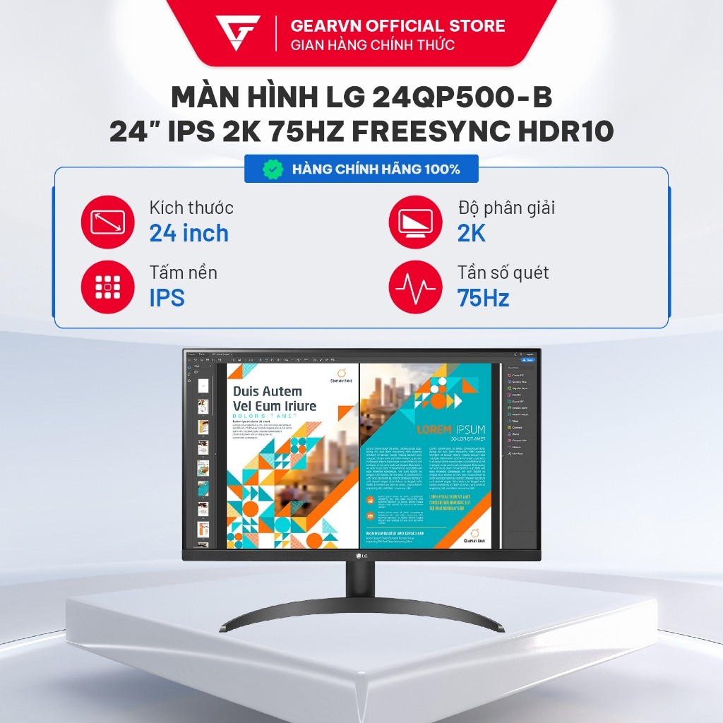Màn hình LG 24QP500-B 24" IPS 2K 75Hz Freesync HDR10 | Shopee Việt Nam