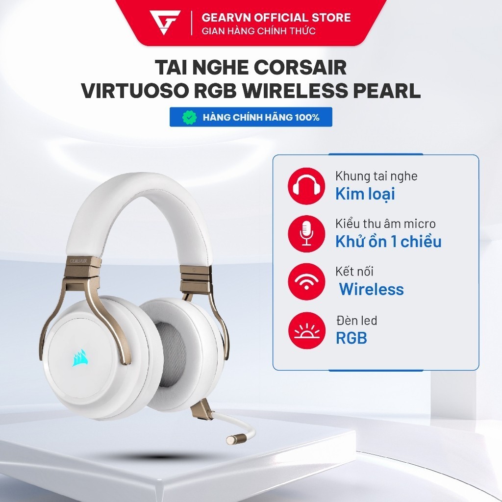 Tai nghe Corsair Virtuoso RGB Wireless Pearl | Shopee Việt Nam