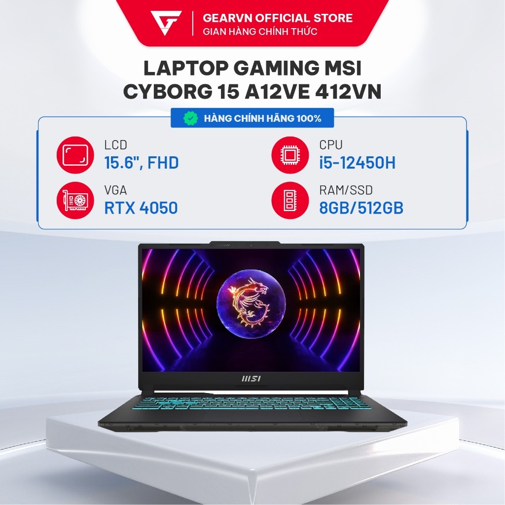 Laptop gaming MSI Cyborg 15 A12VE 412VN I5| 8GB| 512GB| 4050 | Shopee ...