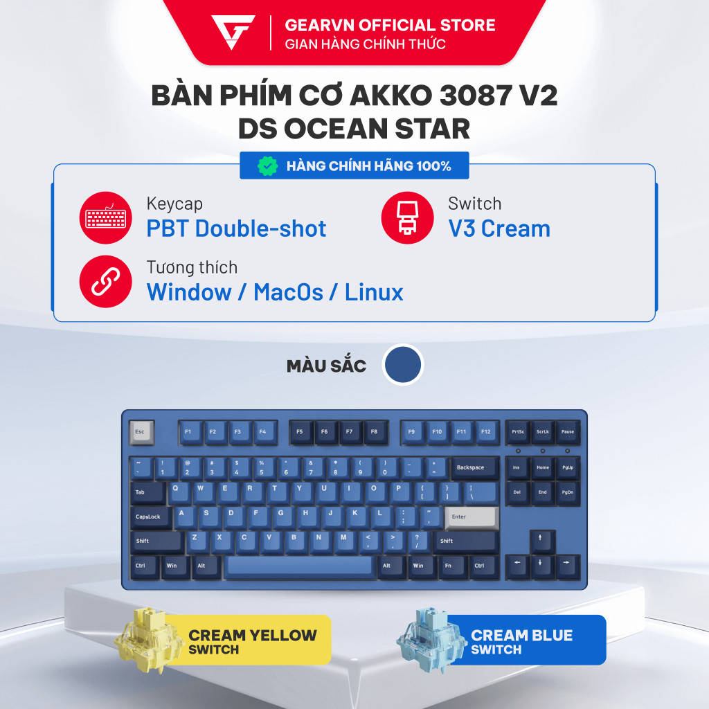 Bàn phím cơ AKKO 3087 v2 DS Ocean Star | Shopee Việt Nam