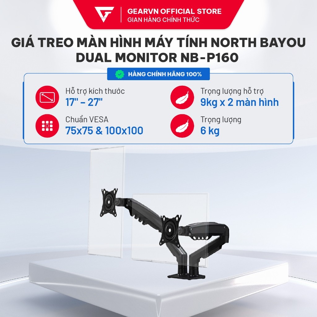 Giá treo màn hình máy tính North Bayou Dual Monitor NB-P160 | Shopee ...