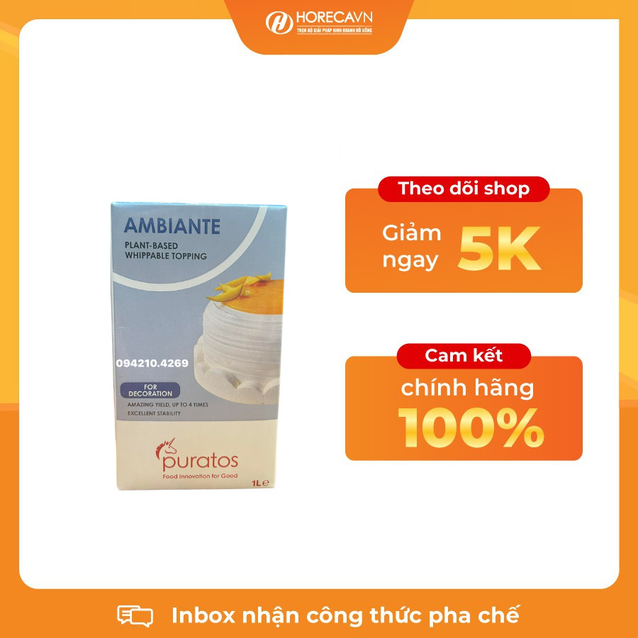 Kem Béo Puratos 1000g – Puratos Ambiante Topping Cream (White) | Shopee ...