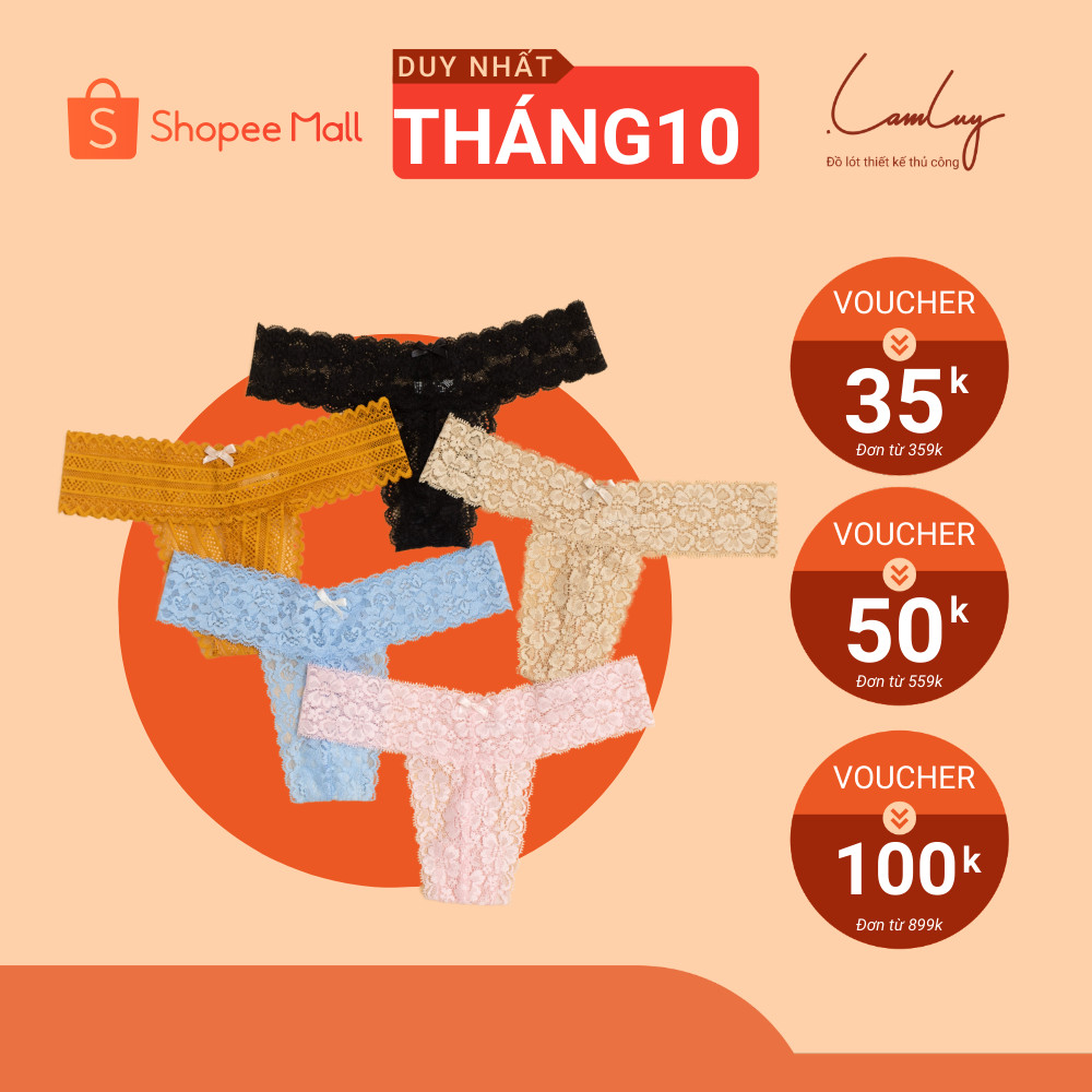 [Deal 1k] Quần lót nữ, quần lọt khe LAMLUY thiết kế ren mềm mịn, gợi ...