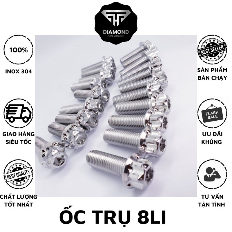 [SALE] ỐC SALAYA 8LY INOX 304 SÁNG CỰC ĐẸP | Shopee Việt Nam