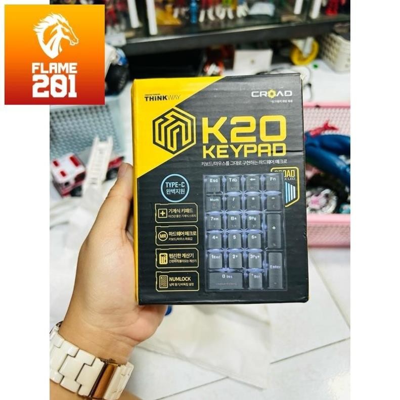 Bàn phím cơ Thinkway CROAD K20 Keypad Mechanical MACRO LED Quick Calculator Linear 21 Ke ...