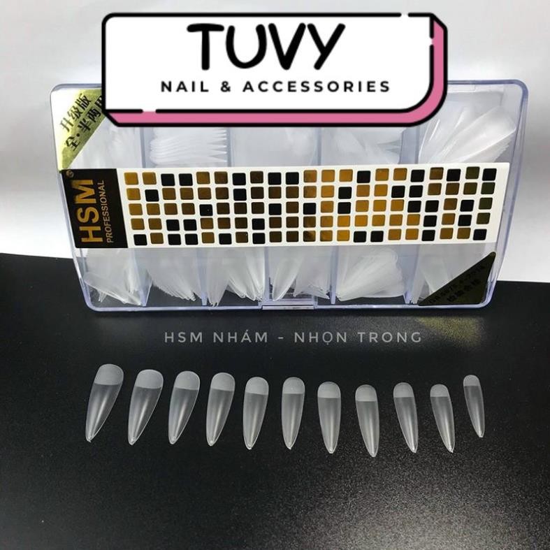 Móng Úp Giả HSM Loại Nhám Trong Sẵn Hộp Móng Giả Nhọn Dài Vuông Thang ...
