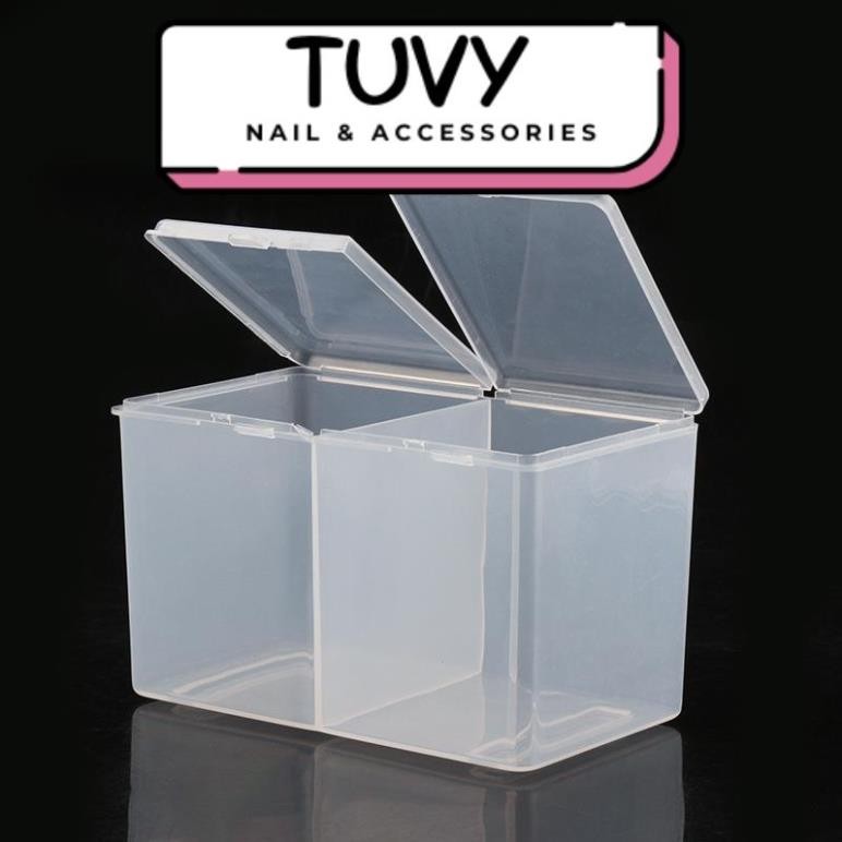 Hộp đựng giấy lau gel 2 ngăn, hộp nhựa đựng giấy lau gel nail Jeliva ...