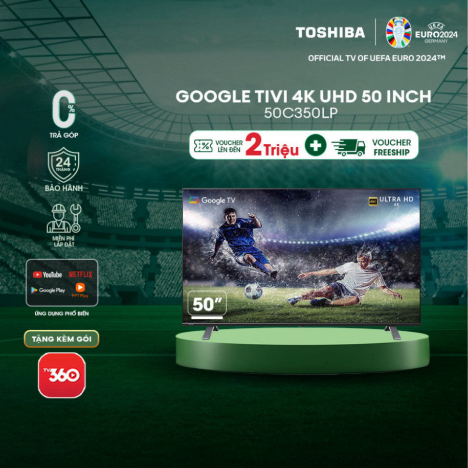 Google Tivi TOSHIBA 50 inch 50C350LP, Smart TV Màn Hình LED 4K UHD ...
