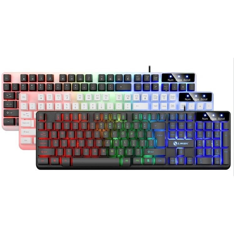 Bàn phím giả cơ chuyên game LIMEME TX35 màu đen có Led Xuyên Phím 7 Màu ...