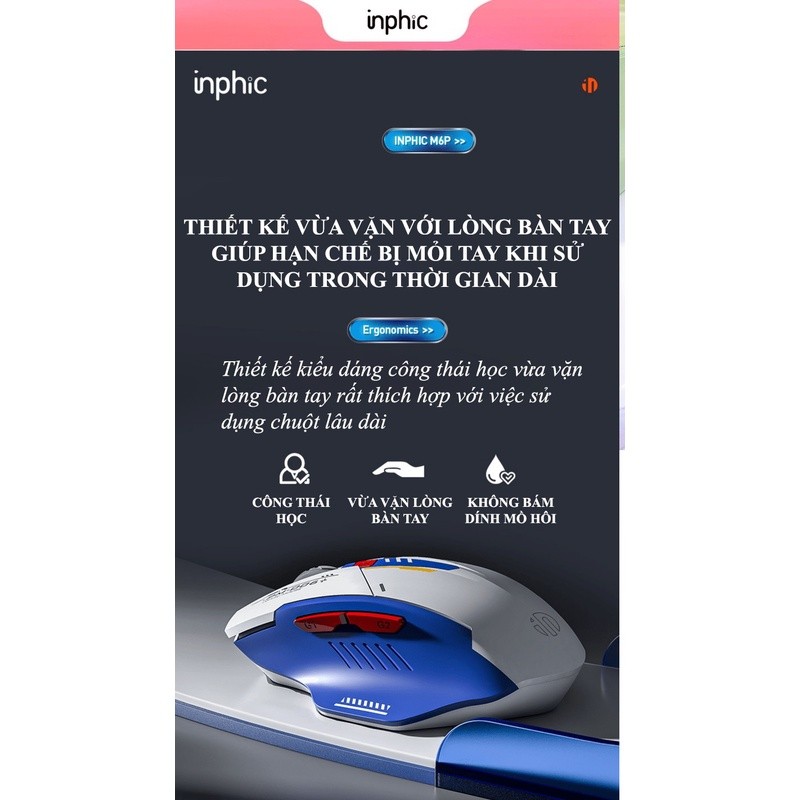 Chuột không dây INPHIC M6P ROBOT kết nối bằng chip USB 2.4GHz thiết kế ...