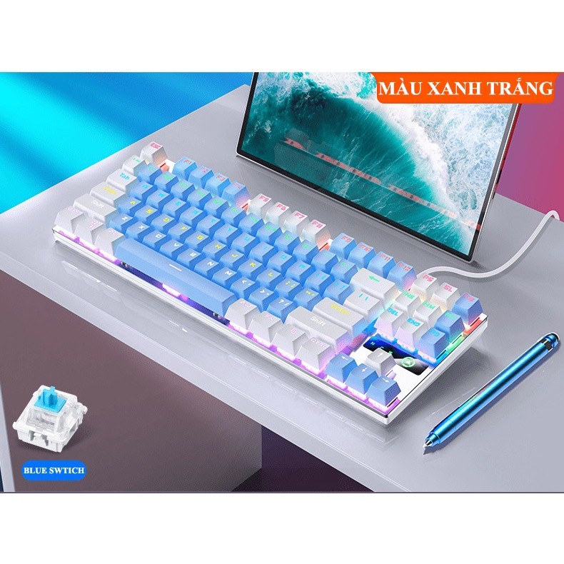 Bàn phím cơ gaming blue swtich YINDIAO ZK3 mini size 87 phím với đèn ...