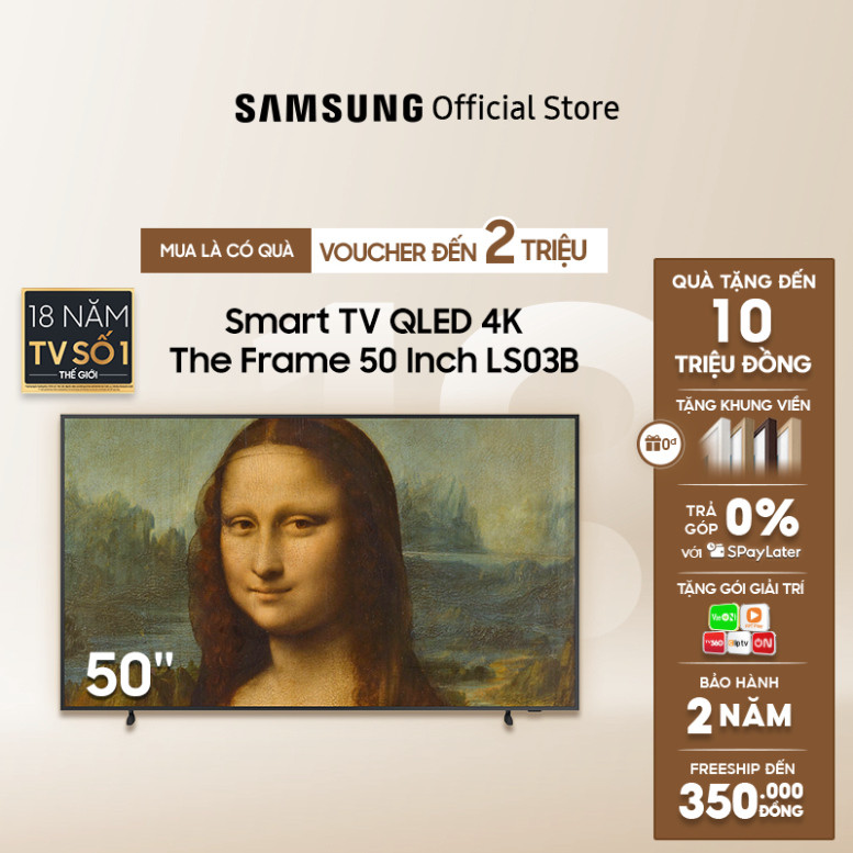 ( Smart Tivi The Frame QLED Samsung 4K 50 inch QA50LS03BAKXXV ...