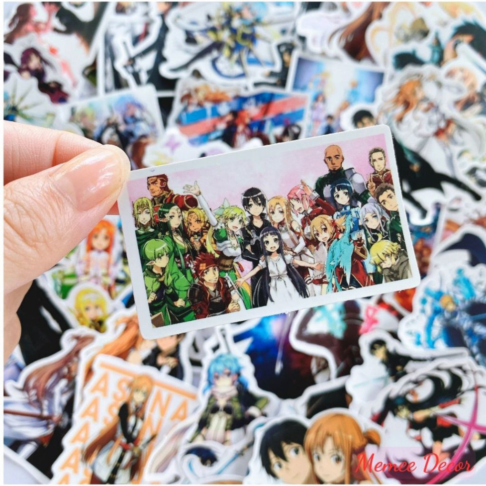 Bộ 50 Sticker Anime Sword Art Online Kirito Asuna hình dán anime manga ...