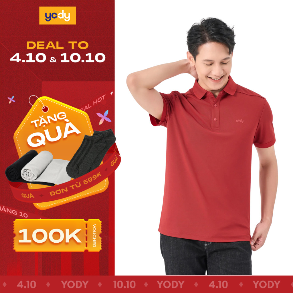 [30%] Áo polo nam Yody cafe màu đỏ năng động thoải mái APM7125 | Shopee ...