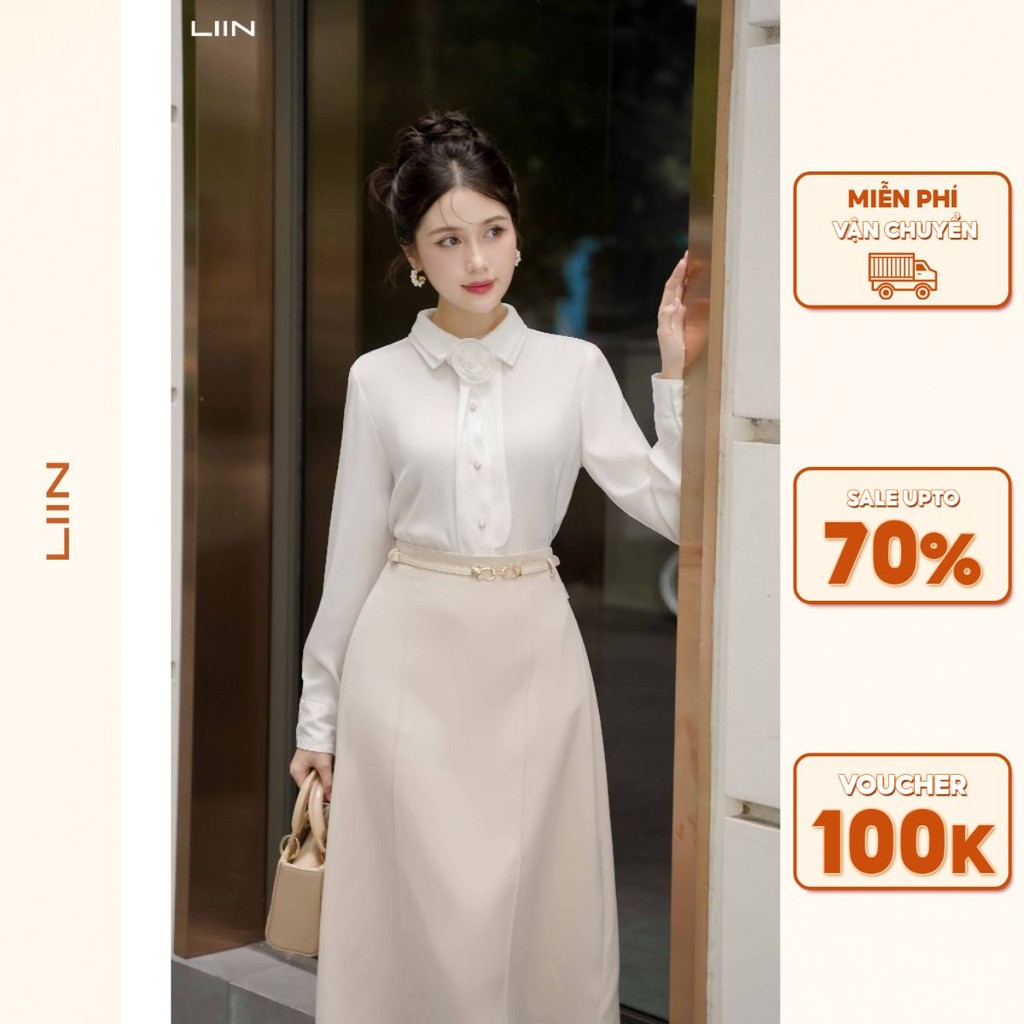 Áo Sơ Mi Trắng Lụa Vân - LIIN CLOTHING - SMD618SWH-S24 | Shopee Việt Nam