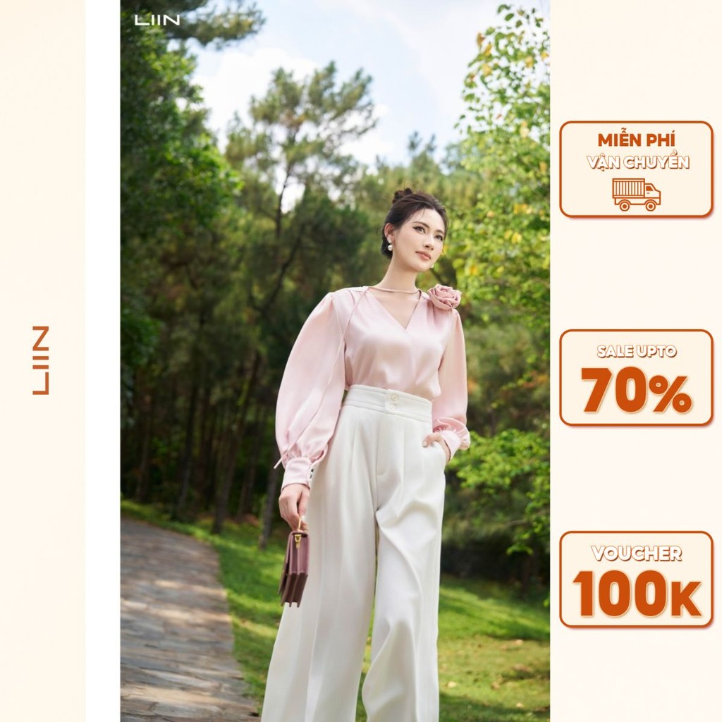 Quần Nữ Ống Suông Cạp Cao 2 Ly Màu Trắng Liin clothing QAS093SWH-S24 ...