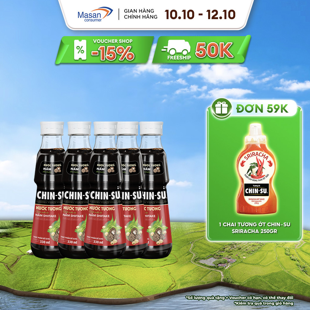 Combo 5 Nước Tương CHIN-SU Nấm Shiitake Chai 330ml | Shopee Việt Nam