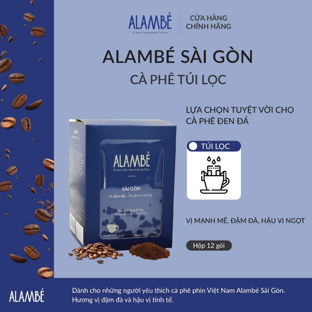 [Alambe' Sài Gòn] Cà phê phin giấy/ túi lọc Arabica & Robusta, thơm dịu ...
