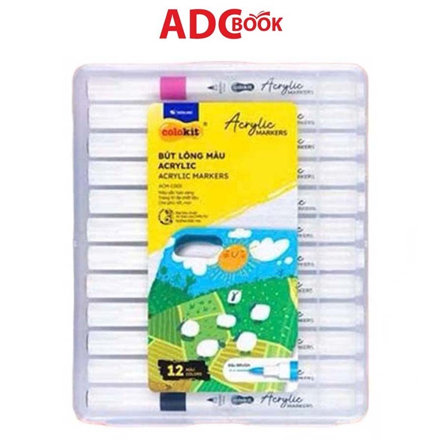 Hộp 12 bút lông màu Colokit Acrylic Markers 1 đầu ACM-C003 - Bút màu ...
