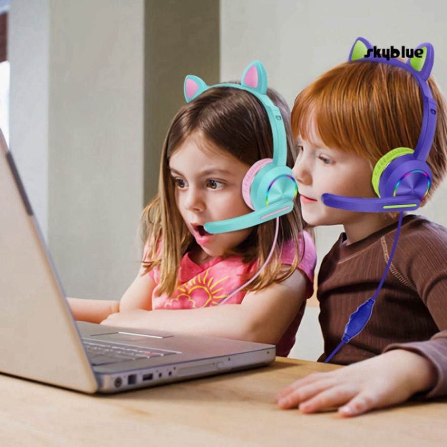 Tai Nghe Chụp HEADPHONE AKZ-020 tai mèo phát sáng tích hợp micro cho ...