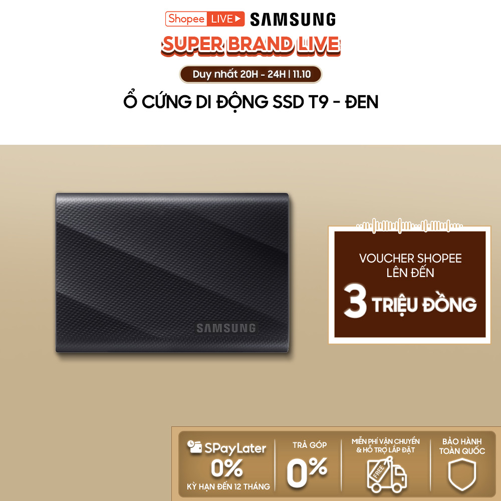 [Freeship] Ổ cứng di động Samsung SSD T9 - Đen | Shopee Việt Nam