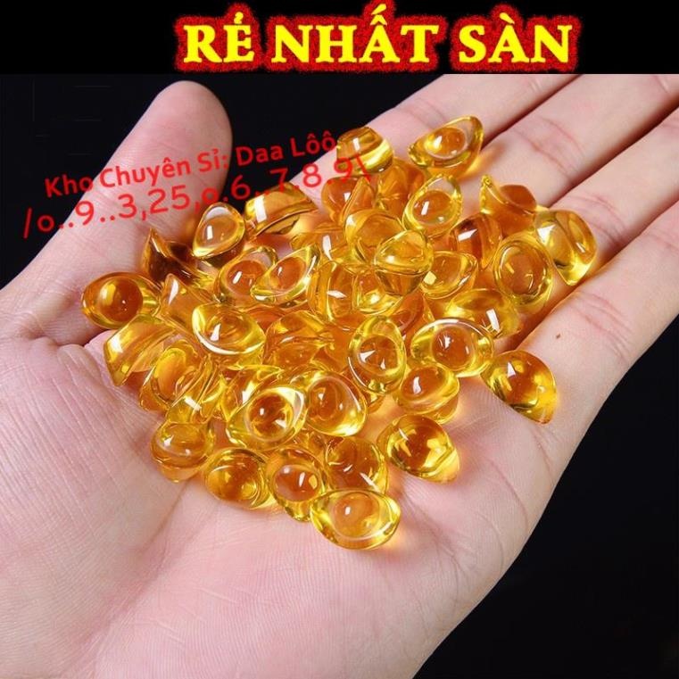 Thỏi vàng mini 1.4 cm thỏi vàng pha lê phong thuỷ tài lộc đặt bàn thần ...