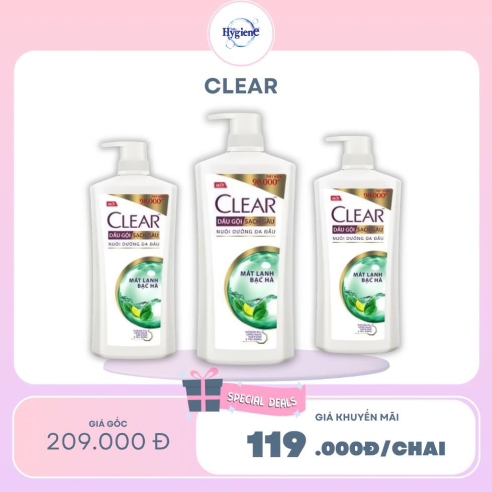 Chai dầu gội CLEAR bạc hà chai 630g.880g | Shopee Việt Nam