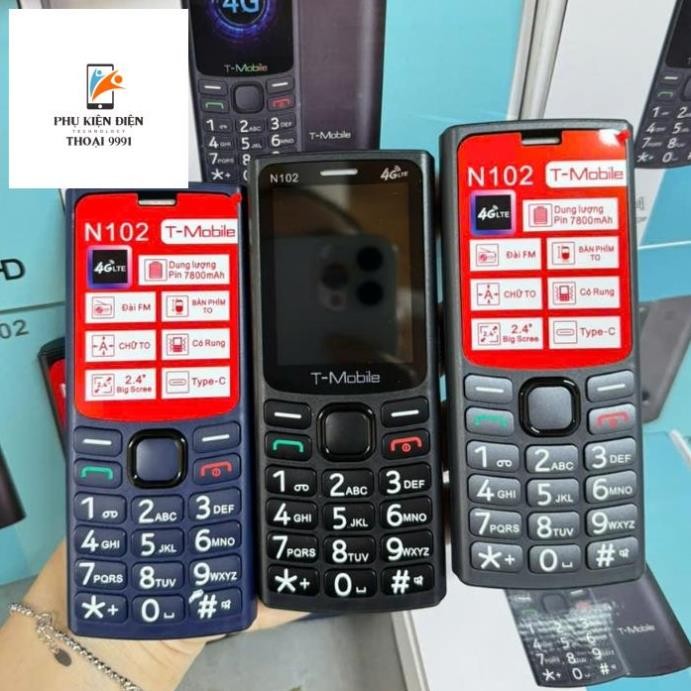 Điện thoại bàn phím T-Mobile N102 Sóng 4G 2 sim chính hãng - Màn 2.4 - Pin 6800 - FM ko dây ...