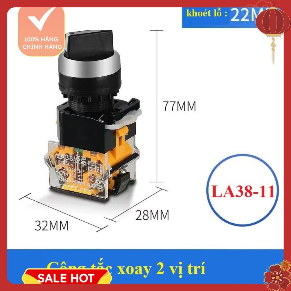 [MỚI] Công tắc chuyển mạch LA38 phi 22mm -TBĐ -Công tắc xoay 2 vị trí, 3 vị trí | Shopee Việt Nam