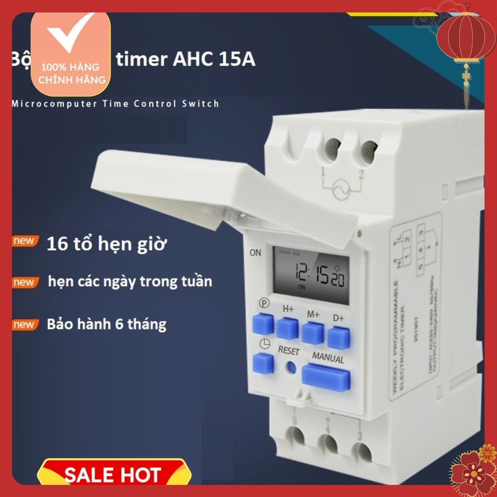 [MỚI] Công tắc hẹn giờ điện tử THC 15A - Timer hẹn giờ điện tử đóng ngắt tiếp điểm nguội ...