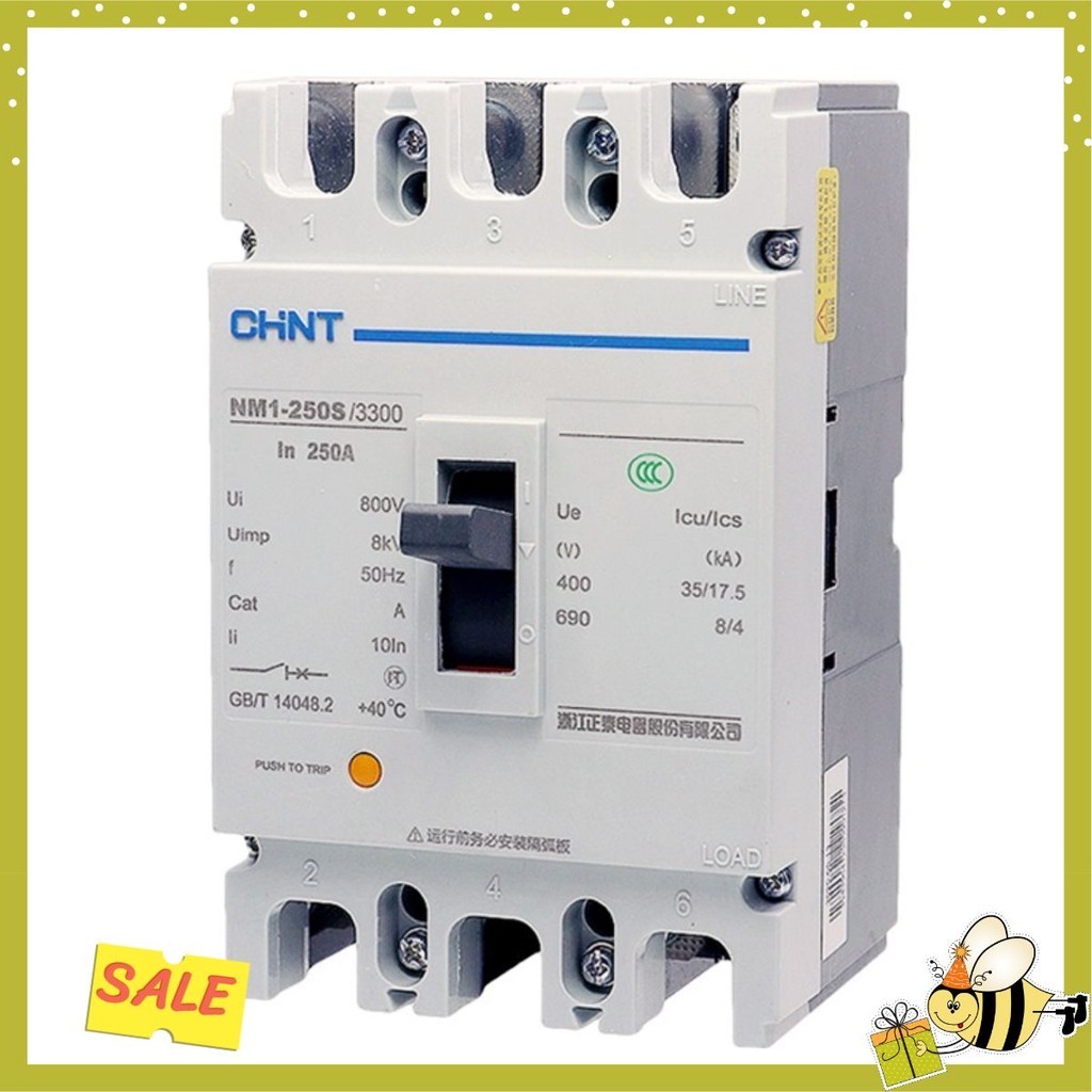 [MỚI] Aptomat chint 3p 250A -NM1-250S/3300 - át khối 3 pha 200A, 250a | Shopee Việt Nam