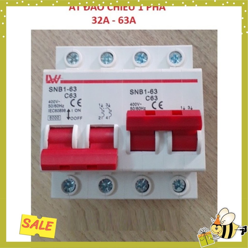 [MỚI] ÁT đảo chiều 1 pha 32A , 63A LW - Cầu dao đảo chiều dạng aptomat | Shopee Việt Nam