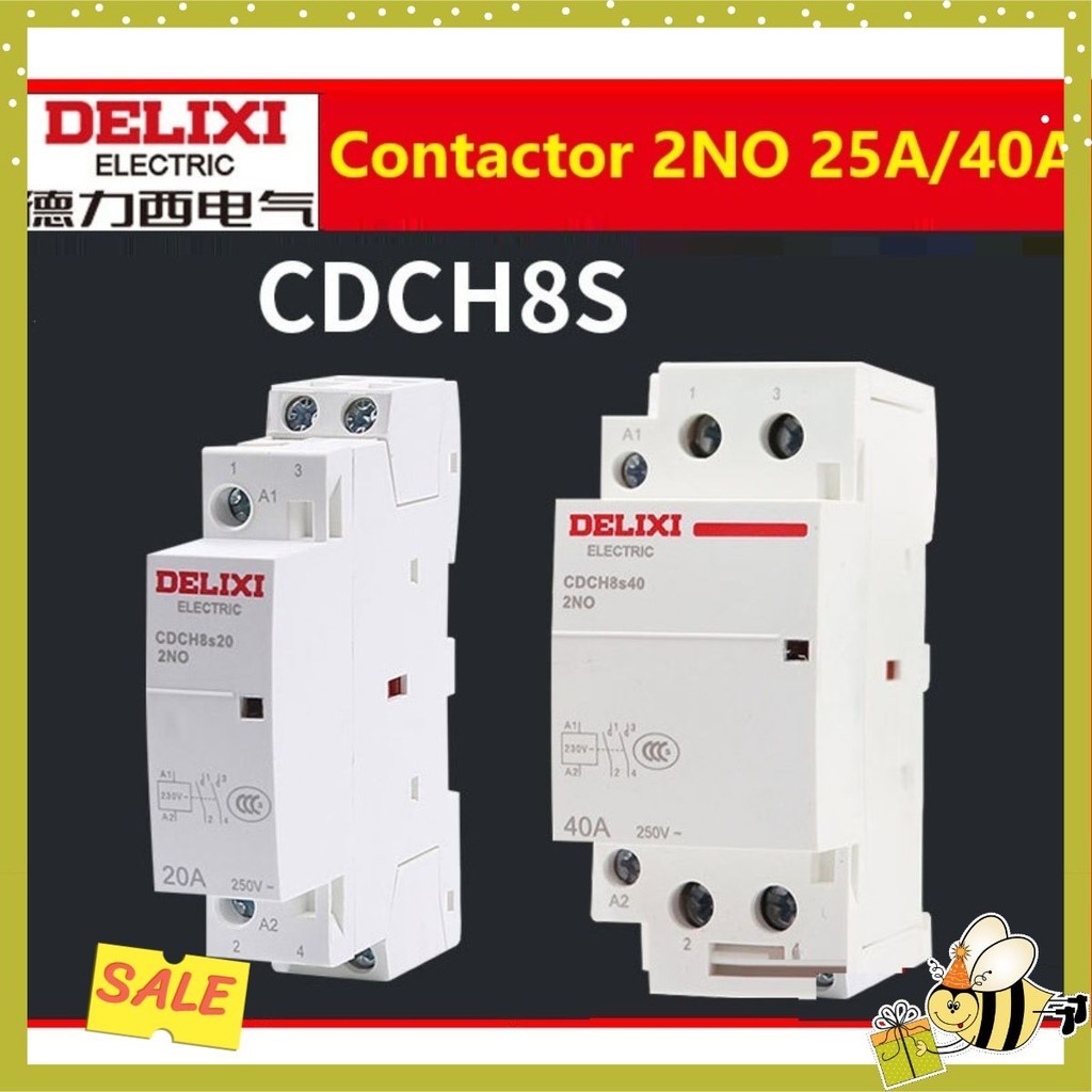 [MỚI] Khởi tép 1 pha 25A/40A 220V DELIXI - contactor 1 pha 2P 40A CDCH8s25 | Shopee Việt Nam