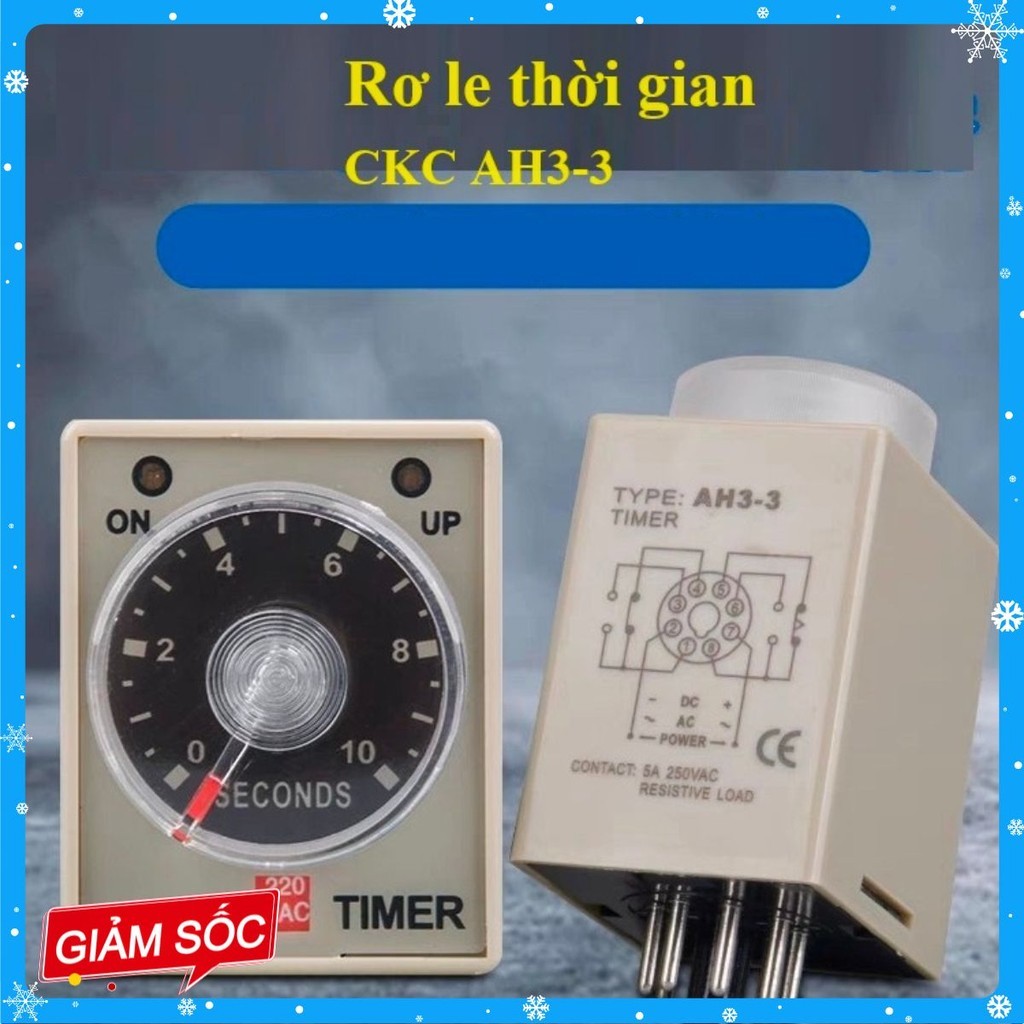 [CHÍNH HÃNG]Rơ le thời gian CKC AH3-3 220V 10S 30S 60S 10M 30M 60M Relay thời gian | Shopee Việt Nam