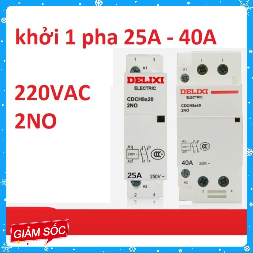 [CHÍNH HÃNG] Khởi động từ 1 Pha 25A/63A - 220V DELIXI - Khởi tép, contactor CDCH8s25 | Shopee ...
