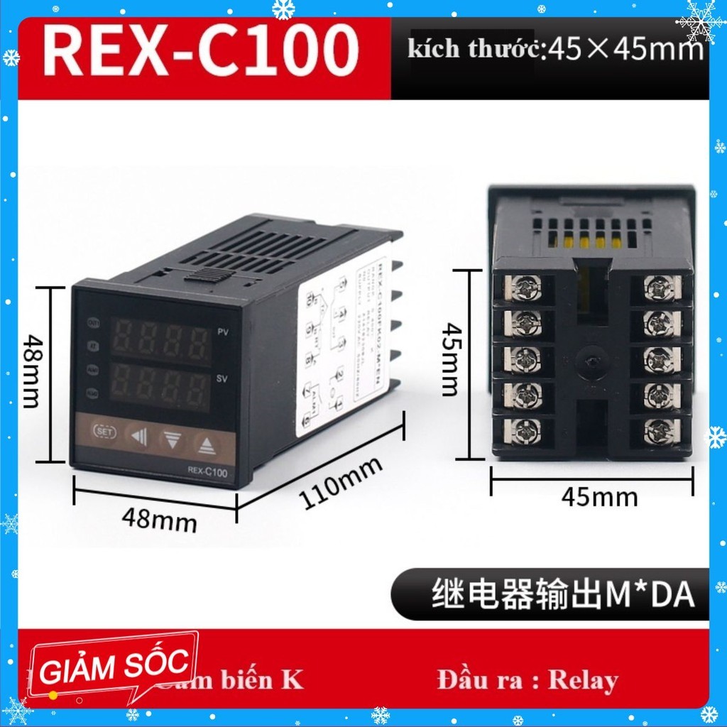 [CHÍNH HÃNG]Bộ điều khiển nhiệt độ RKC REX C100 ngõ ra RELAY hoặc ngõ ...
