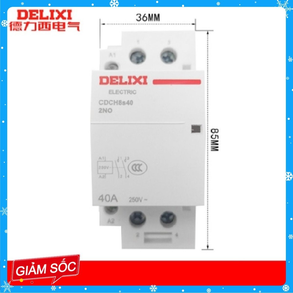[CHÍNH HÃNG]Khởi tép 1 Pha 40A/220V 2NO - Khởi động từ 1 pha DELIXI Contactor CDCH8s40 | Shopee ...