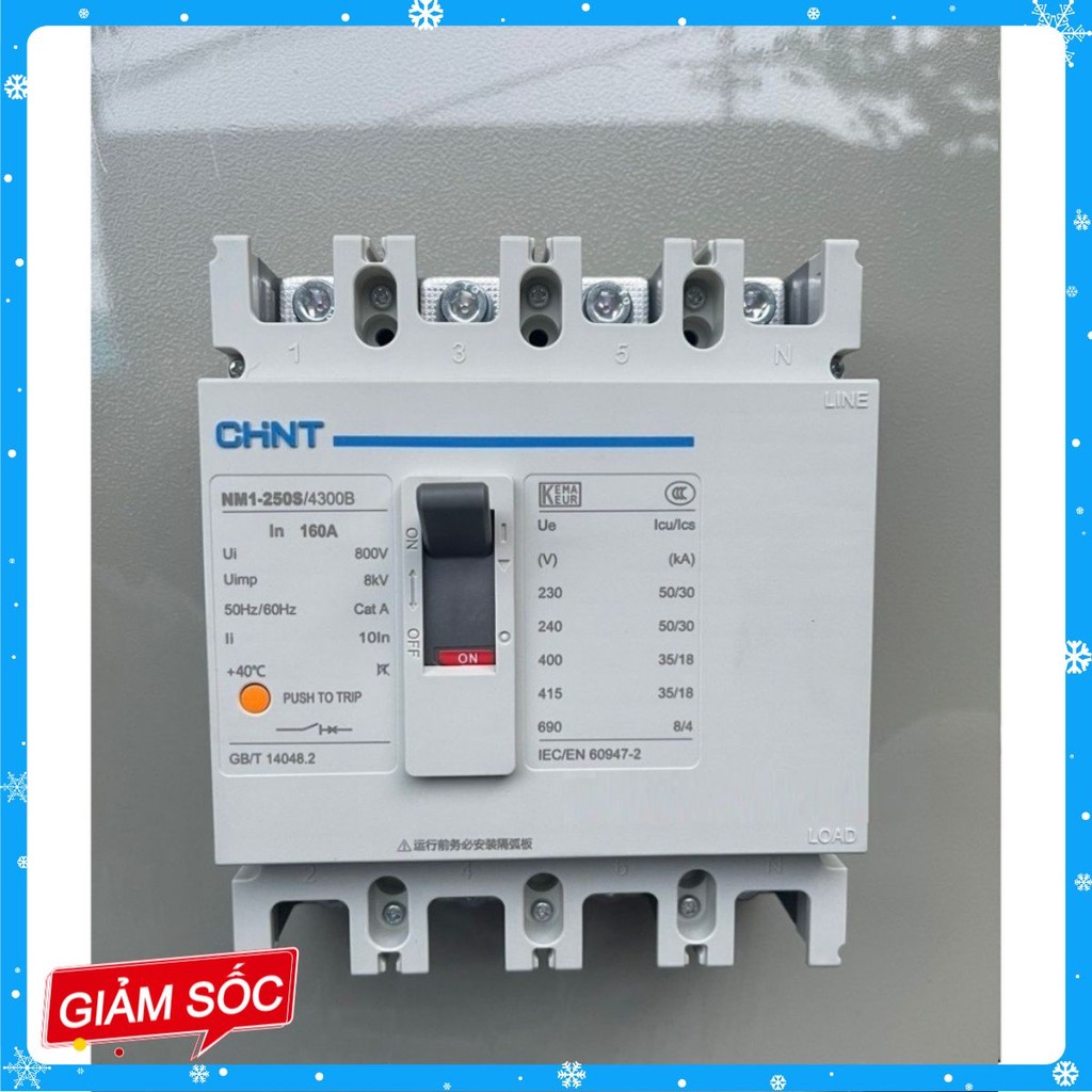 [CHÍNH HÃNG]Át khối 4 cực NM1-125S/4300 , 250S/4300 MCCB 4P 100A, 4P 160A, 4P 250A MCCB CHINT ...