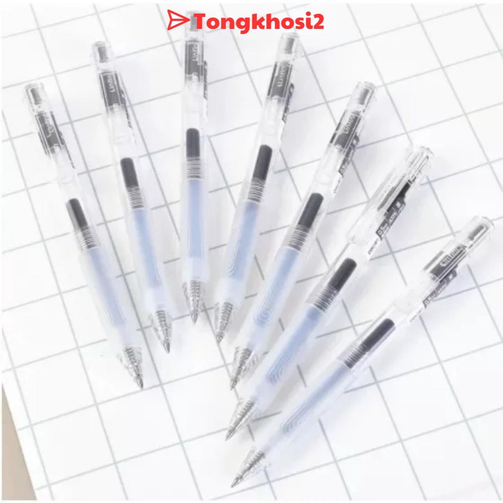 PVN59771 Bút Bi Nước Văn Phòng Mực Gel Deli A575 Linfini Vỏ Trong Suốt ...