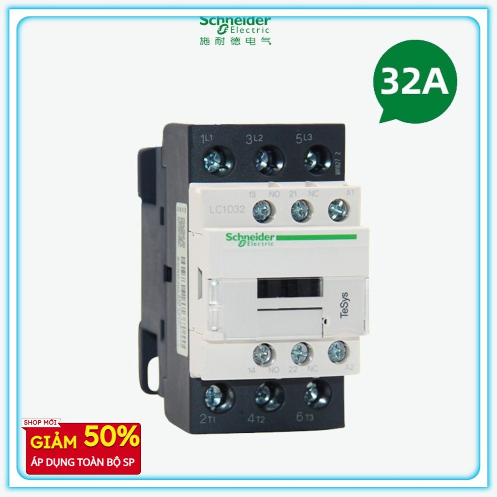 Khởi động từ 3 pha Contactor schneider 18A, 25A, 32A 220V, 110VAC ...
