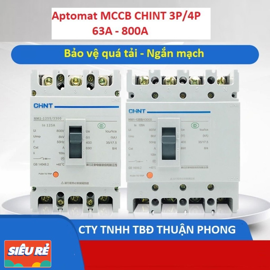 APTOMAT CHINT MCCB 3P/4P 63A - NM1-63S - Attomat khối 3 pha 63A | Shopee Việt Nam